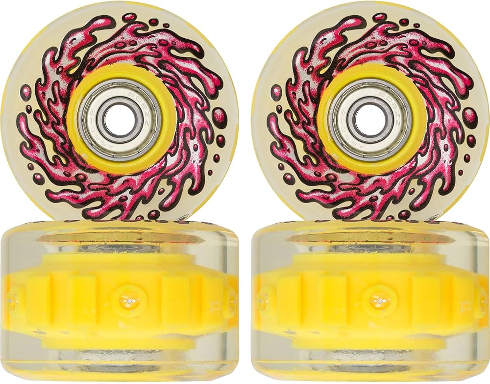 Slime Ball Wheels 60mm Light Ups OG Slime Yellow w/Red – Precision ...