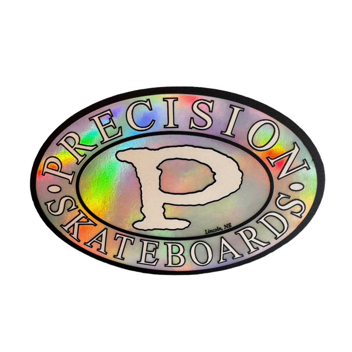 Precision Sticker Oval Original Holographic/white – Precision Skateshop