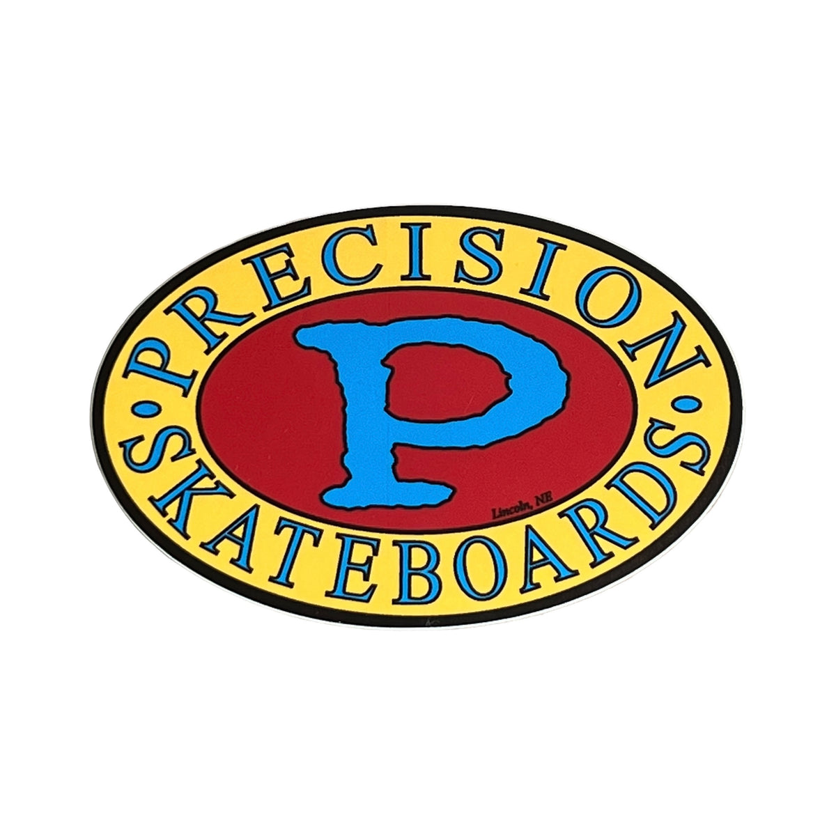 Precision Sticker Oval Original Red/Yellow/Blue – Precision Skateshop